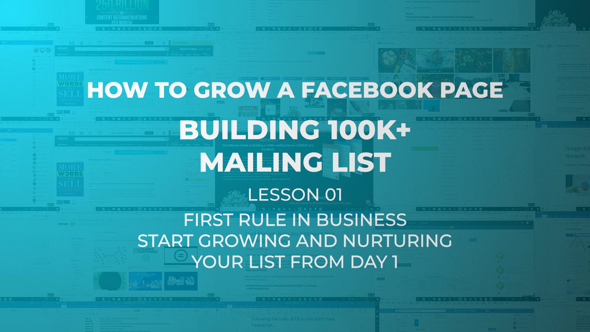 Lesson 01 - First Rule in Business – Start Growing and Nurturing Your ...