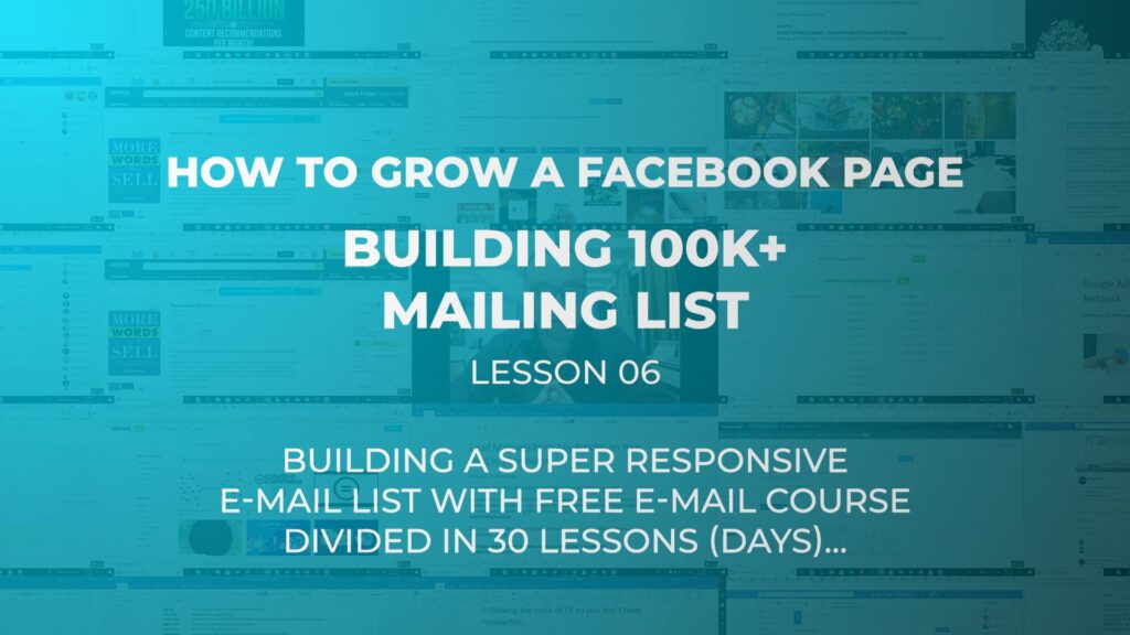 Lesson 06 - Building a Super Responsive E-mail List with Free E-mail ...